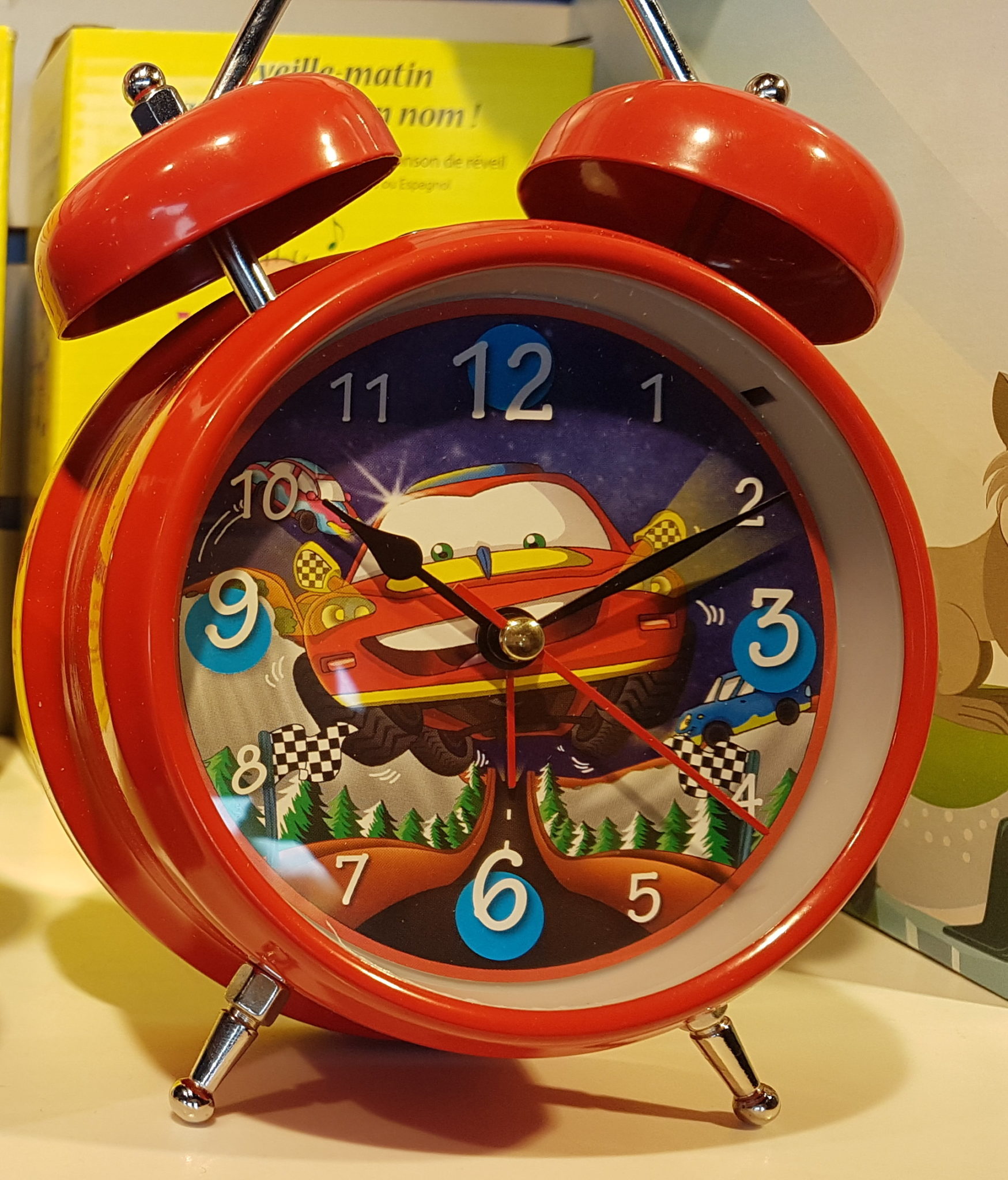 Alarm Clock for kids-Red with Disney CARS face
